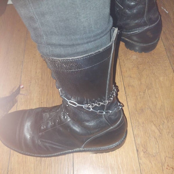 HARDWARE DOUBLE STEEL Boot Chains, O Ring Boot Charm, Chunky Grunge ...