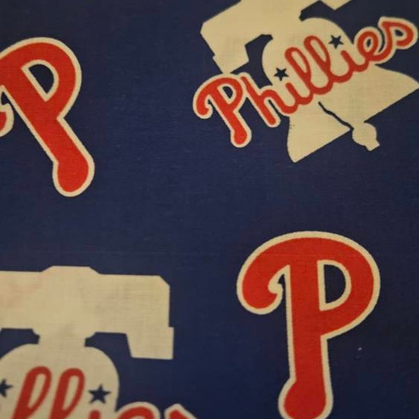MLB Philadelphia Phillies Cotton Fabric - 1/2 Yard (blue) - Etsy