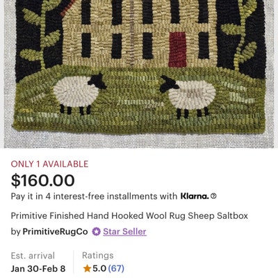 Finished Primitive Hand Hooked Wool Rug Church Sheep Folk Art - Etsy