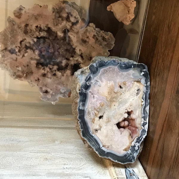 Pair of Book-matching Amethyst and Citrine Cathedral Geodes With Shiny ...