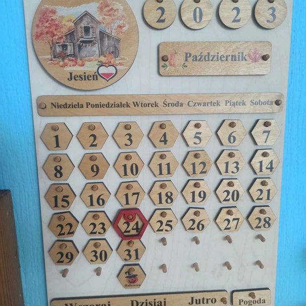 Montessori Wooden Perpetual Calendar for Kids, Classroom, Homeschool ...