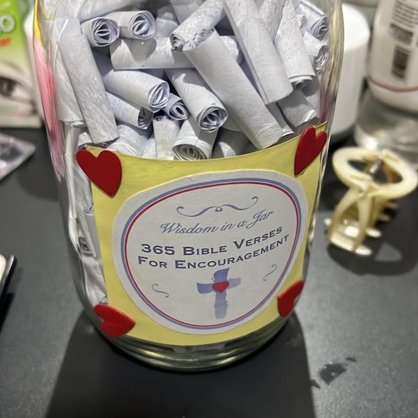 PRINTABLE 365 Bible Verses of Encouragement for Jar Gift, Scripture ...