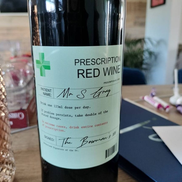 Prescription Wine Gift Box Custom Printed Weddings Anniversary ...