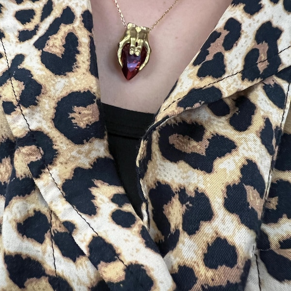 Garnet Hand 925K Silver Pendant, 925 Sterling Silver Garnet Hands ...