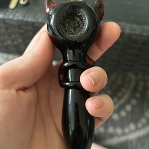 Red Devil Glass Pipe Unique Handmade Girly Black Heady Spoon - Etsy