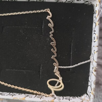 Sterling Silver Signature Necklace Signature Necklace Dainty - Etsy