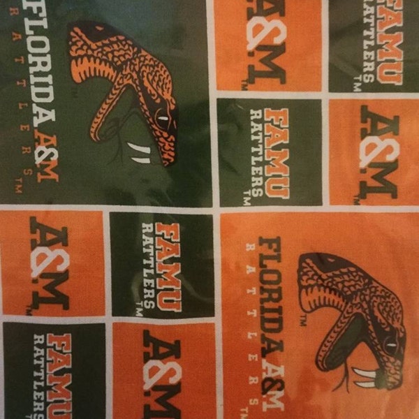 NCAA Florida A&M University Rattlers College Logo 100% Cotton Fabric by ...