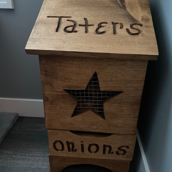 Potato Bin, Tater and Onion, Kitchen Storage Vegetable Bin, Box for ...