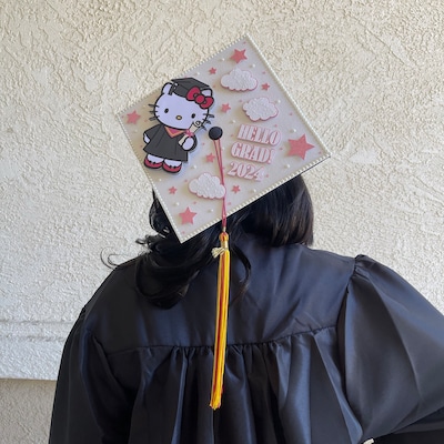 Graduation Cap Kitty , Graduation Cap, Hello Class of 2024, Cap Custom ...