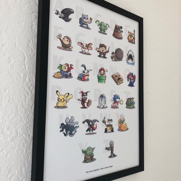 Geek Alphabet Art Print, Geeky Nursery Wall Art, Alphabet Letter Print ...