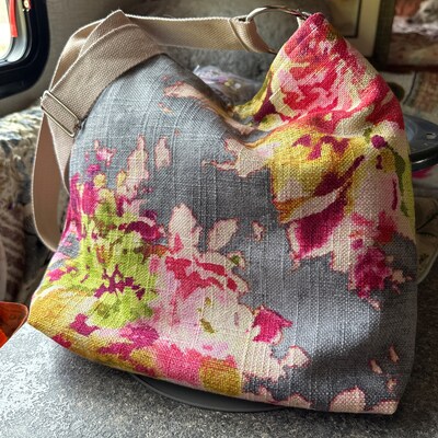 Linen Crossbody Bag, Linen Purse, Shoulder Bag, Washable Purse, Slouchy ...