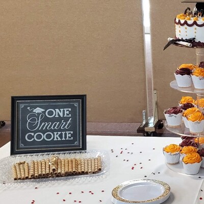 Instant 'ONE SMART COOKIE' Printable Graduation Sign Chalkboard Sign ...