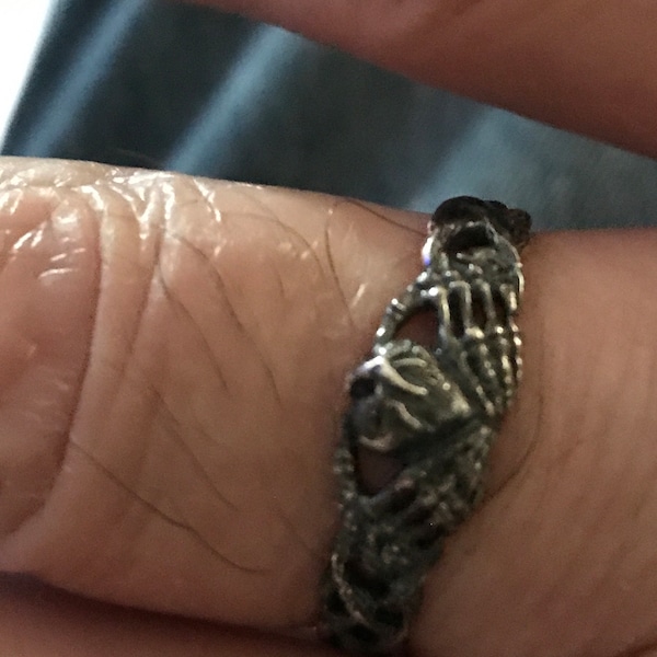 Sterling Silver Dark Gothic Ring, Gothic Engagement Ring, Goth Promise ...