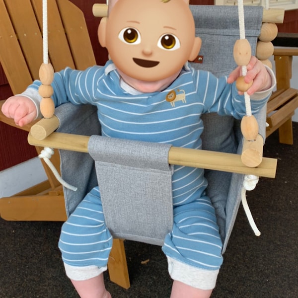 Made in USA, OUTDOOR Gray Baby Swing, High Back Baby Swing, Baby Gift ...