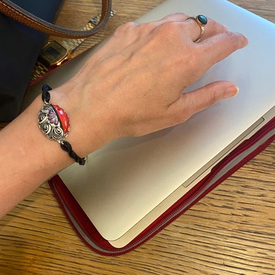 Black Ceramic Tile Ring Hand Painted Artisan Ring Handmade - Etsy