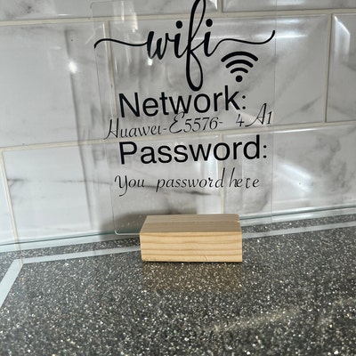 Wifi SVG Cut File Hand Lettered Cursive Text Wifi Sign, Printable, PNG ...