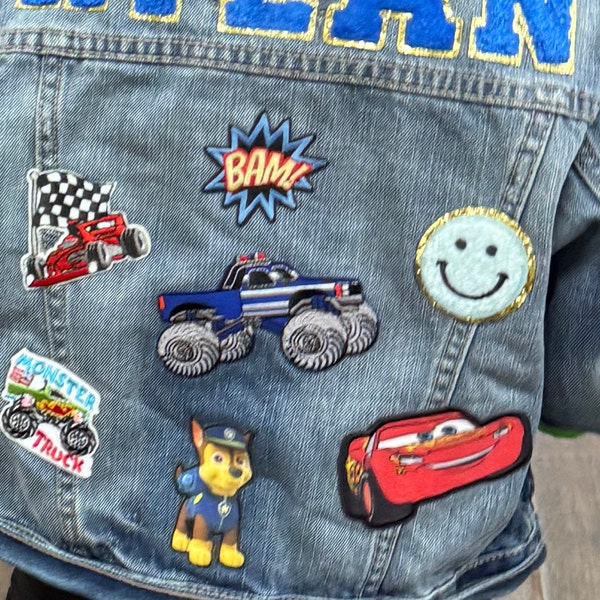 Boys Letter Patch Jean Jacket | Name Patch Jacket | Toddler Boys Custom ...