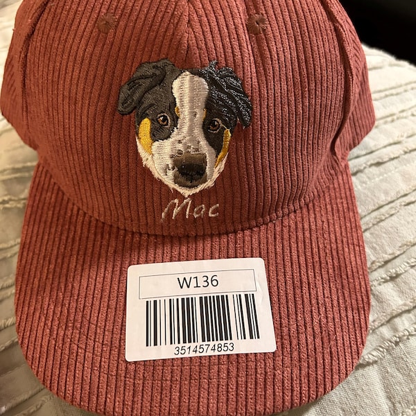 Put Your Pet on a Baseball Cap, Custom Embroidered Dog Portrait Cap ...
