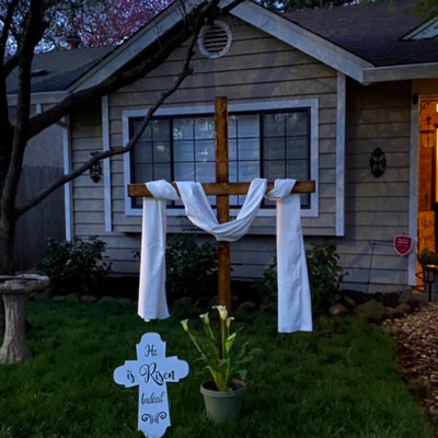 Large 5 Ft 60 Inch Yard Cross Rustic Cross Burnt Wood Dark - Etsy