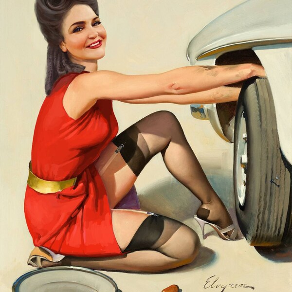 Personalized Portrait Classic Pin Up Art Poster Realistic Style 2068