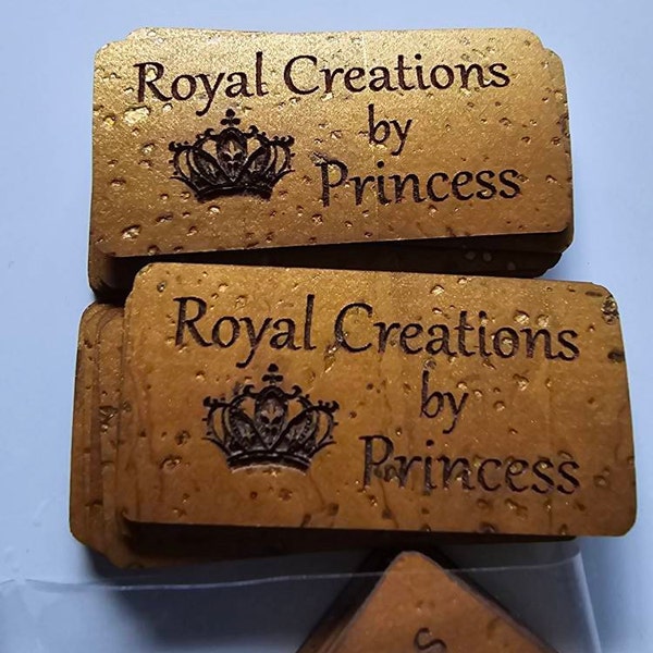 Qty. 25 Custom Laser Engraved Cork Fabric Flexible Labels, Knitting ...