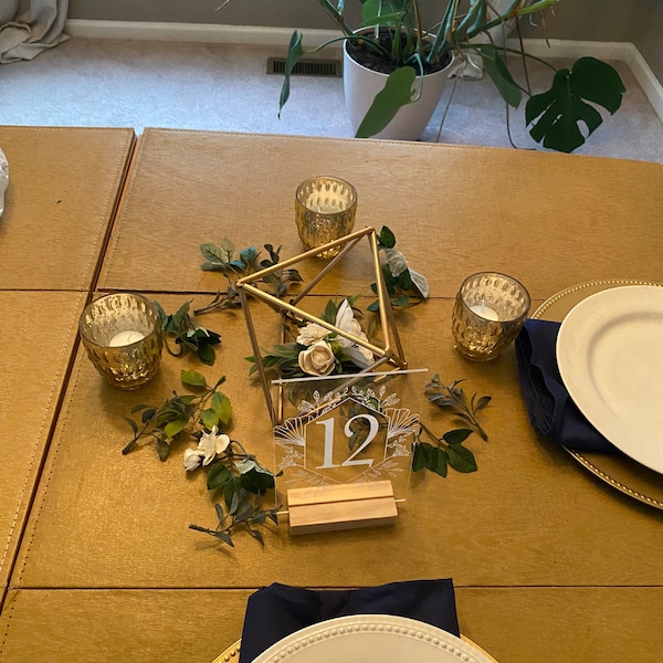 Garden Acrylic Table Numbers - Modern Wedding Sign - Wedding Table ...