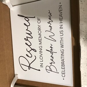 Reserved Wedding Sign Personalized 8x10 Wedding Sign Memorial Wedding ...