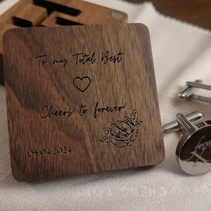 Engraved Wood Watch & Glass Top Walnut Gift Box Mens 5th Anniversary ...