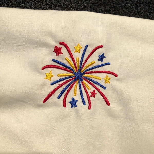Fireworks Embroidery Design. 4th of July Embroidery Designs. Fill ...
