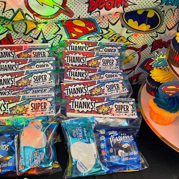 Superhero Treat Bag Topper - Superhero Party, Super Hero Favor Bag ...