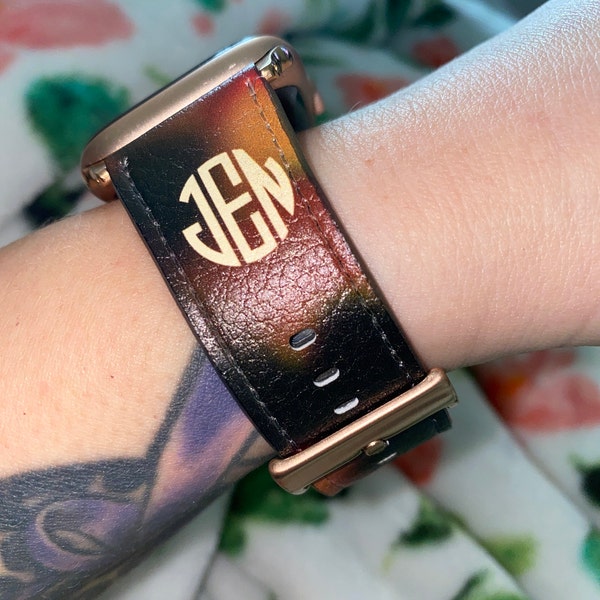 Monogram Tortoise Shell Apple Watch Band for All Series 40mm 41mm 42mm ...