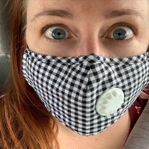 Women's Reusable Black Cotton Cloth Face Mask, Breathable, Washable, 3D ...