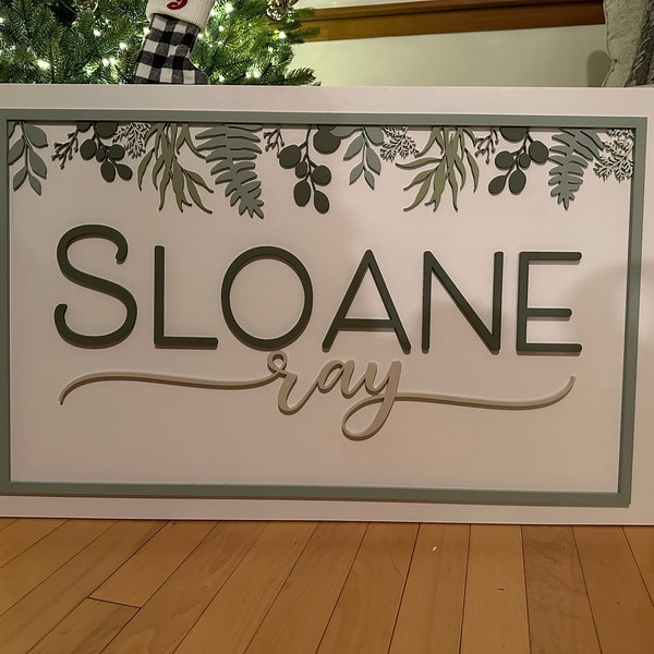 Custom Wood Name Sign: Hanging Branches Nursery Decor - Etsy