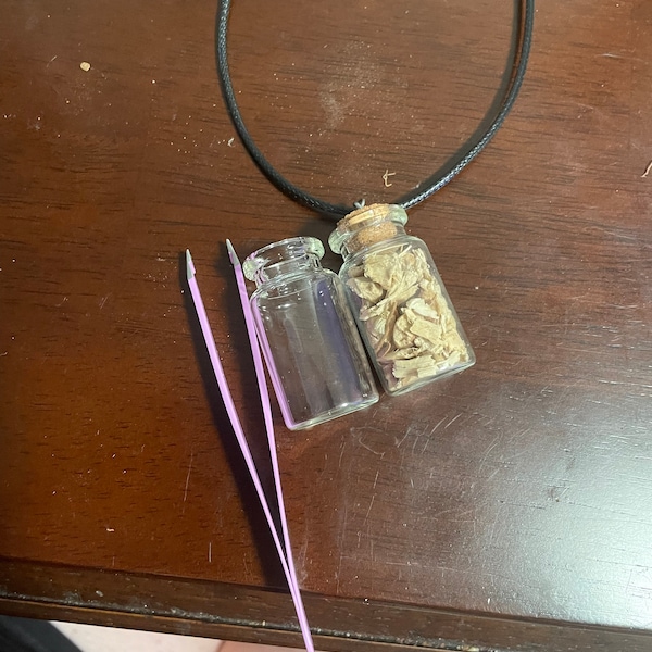 DIY Glass Bottle Necklace Sets - Fillable Empty Mini Wishing Jar Glass ...