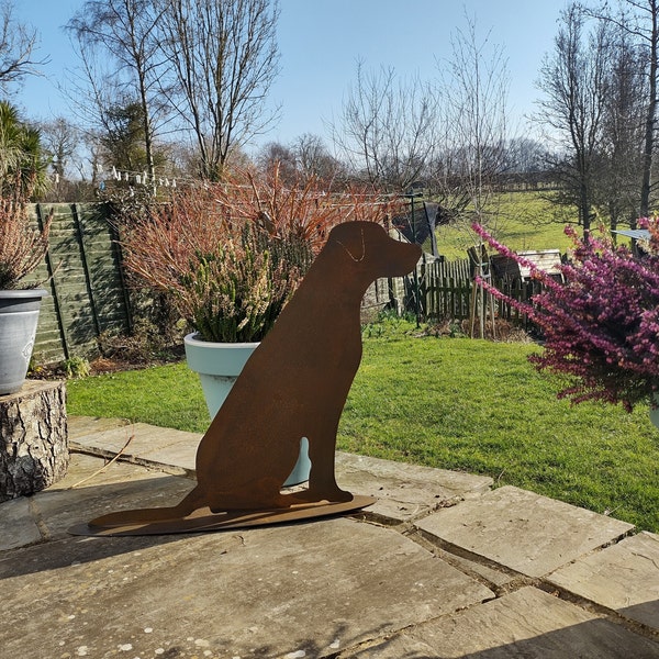 Rusty Metal Life-size Labrador Dog Gift, Labrador Outdoor and Garden ...