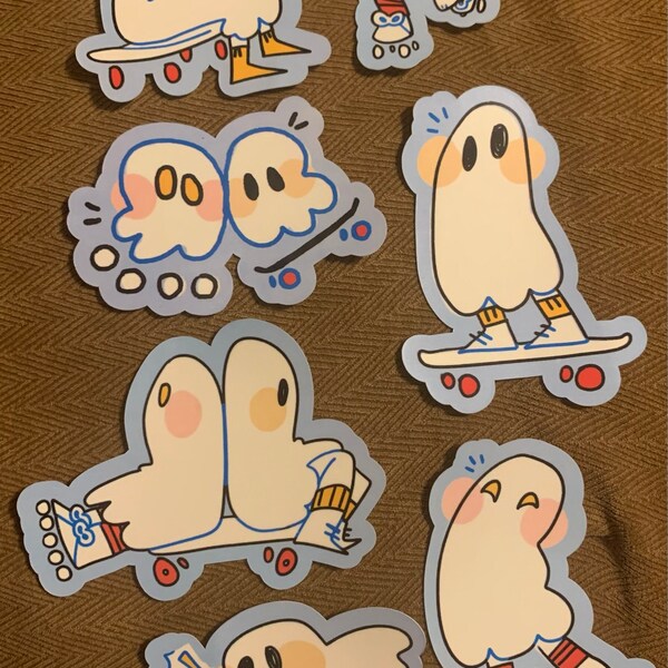Silly Ghost Waterproof Sticker Set! - Etsy
