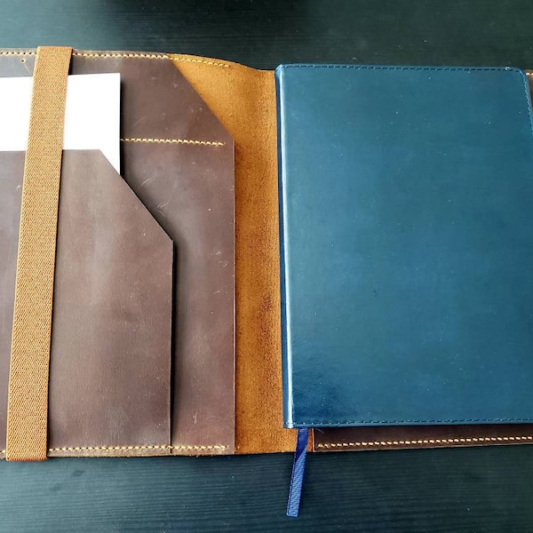 Personalized Distressed Leather Cover Case Portfolio for Minimalism Art ...