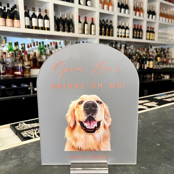 Art Deco Inspired Acrylic Bar Sign, Signature Drink Bar Menu, Wedding ...