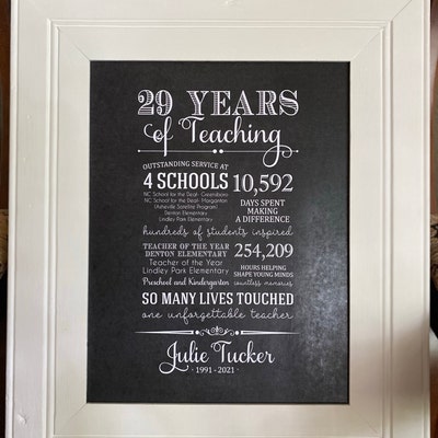 Teacher Retirement Gift Printable DIGITAL FILE Personalized Print for ...