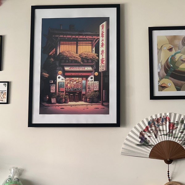 Evening at the Ramen Shop Poster, Japanese Anime Print, Ukiyo-e Art ...