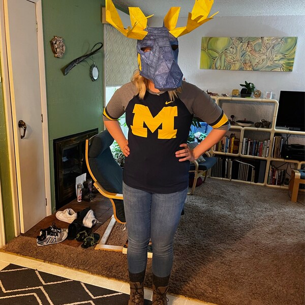 Moose Mask, 3D Papercraft Mask Template, Low Poly Paper Mask, Unique ...
