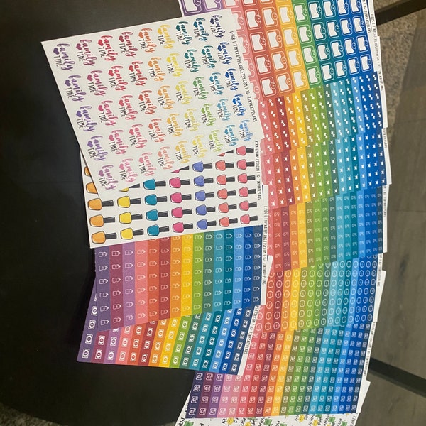 Tiny Clock Dot Planner Stickers, Colorful Mini Dot Icon Planner ...