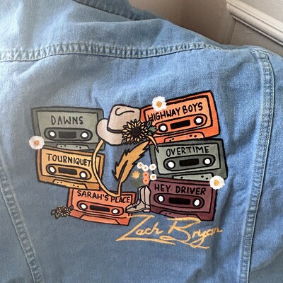 Custom Hand Painted Jean Jacket Personalized Concert Jean Jacket Sports ...