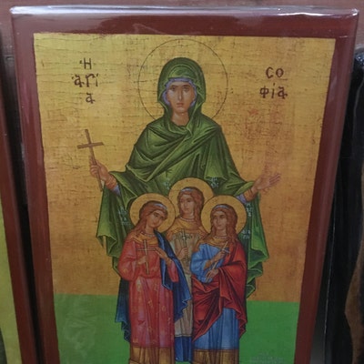 Saint Sophia Icon, Orthodox Icon St Sofia the Martyr, Greek Handmade ...