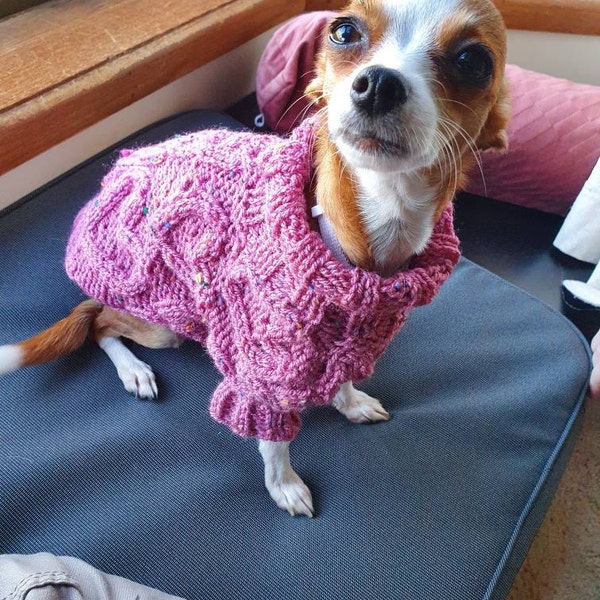 12 Inch Pink Flec Miniature Dachshund Sausage Dog Sweater Coat Clothes ...