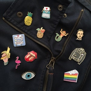 Classic Leather Jacket Enamel Pin - Etsy