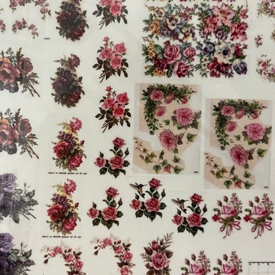 Dollhouse Miniature Shabby Chic Waterslide Decals 1:12 Scale Floral ...