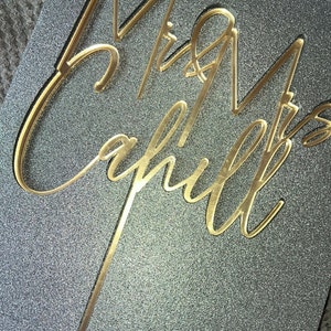 Gold Cake Topper for Wedding Personalized Cake Topper Rustic - Etsy