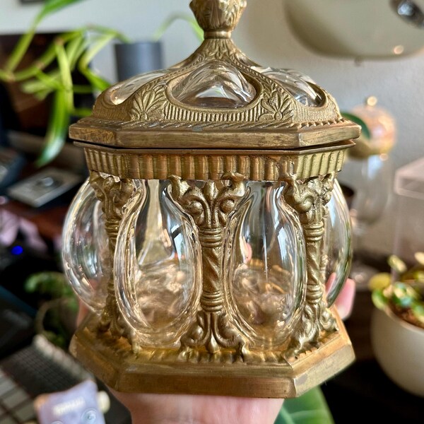 Vintage Anchor Hocking Crystal Candy Dish Candle Vessel Trinket Bowl ...