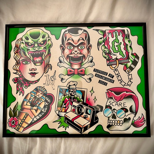 TERRIFIER Traditional Tattoo Flash Sheet - Etsy